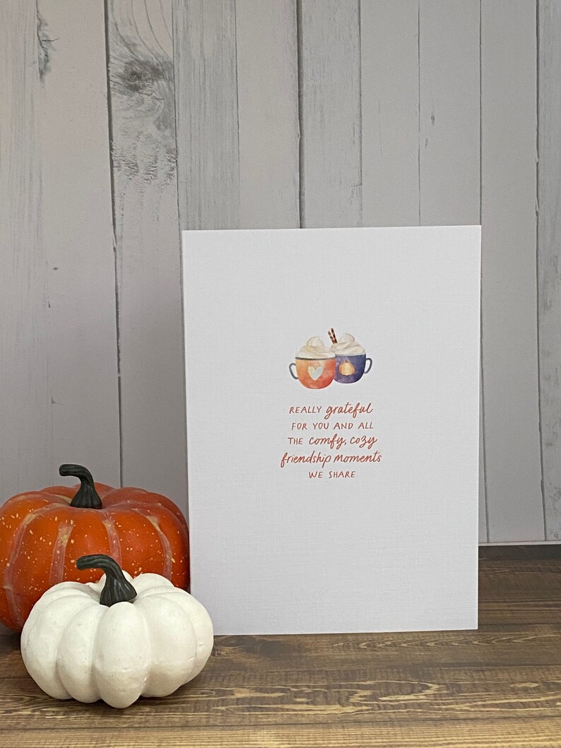 Fall Cards for Friends Grateful for You Fall Cards Cozy Fall - Etsy