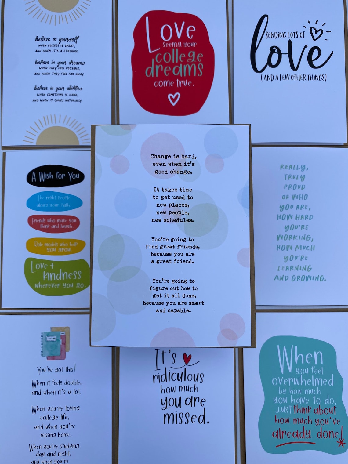 College Card Bundle 9 Cards for College Students Leaving for - Etsy