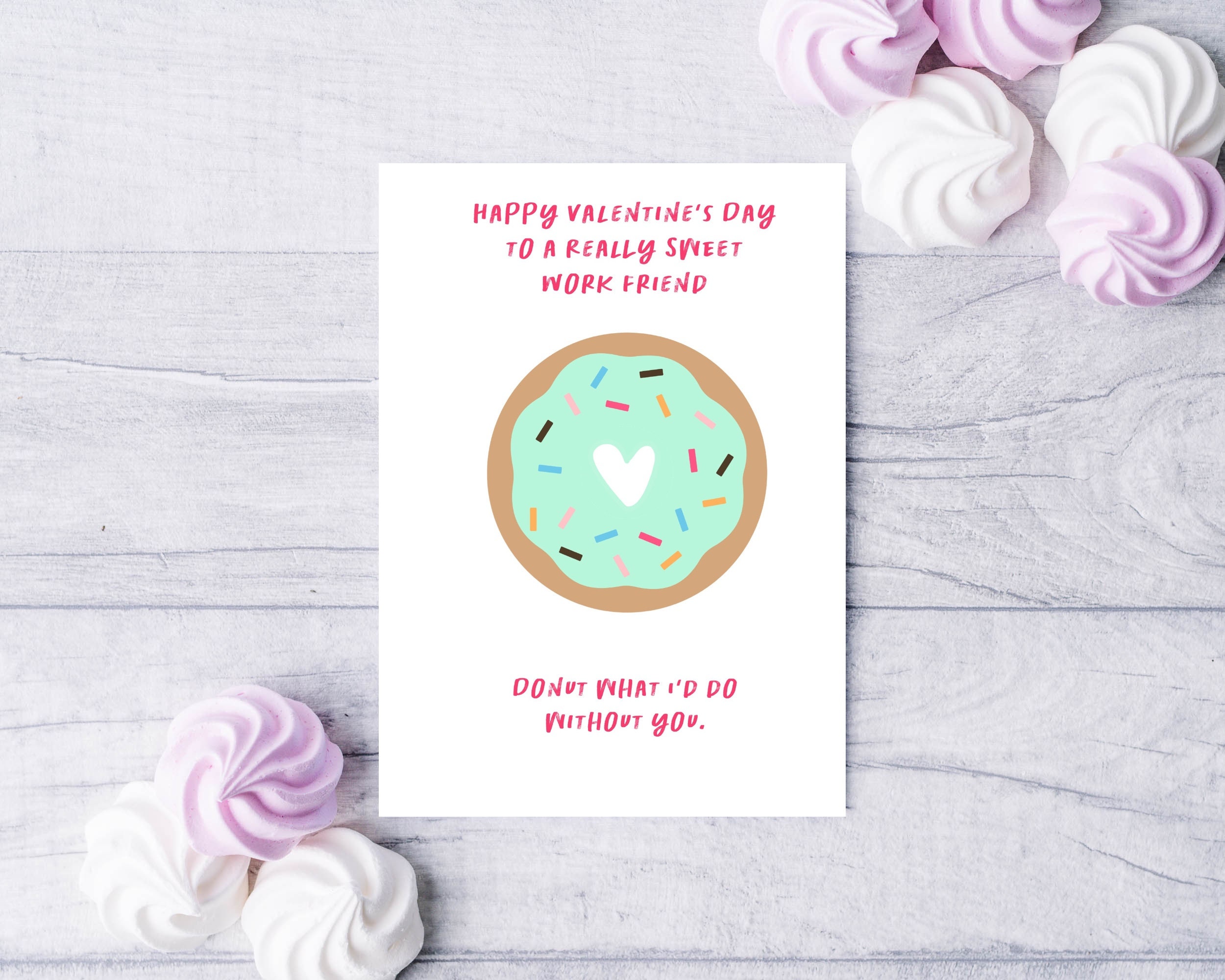 Donut Puns Workplace Valentine Cards Valentine for Coworkers - Etsy