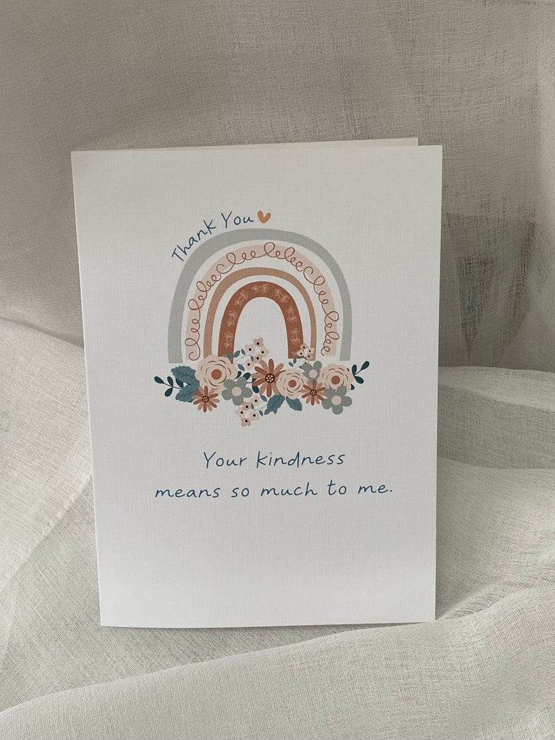 Boho Rainbow Thank You Card: Blank Inside - Etsy