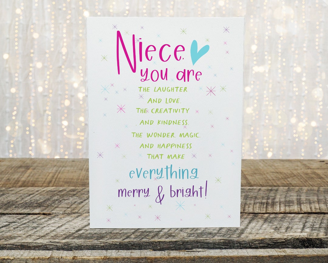 Christmas Card for Niece, Christmas Gift for Niece, Niece Gift From ...