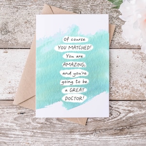 Doctor Match Day Card, Matching Day for Residency, Resident Match Day ...