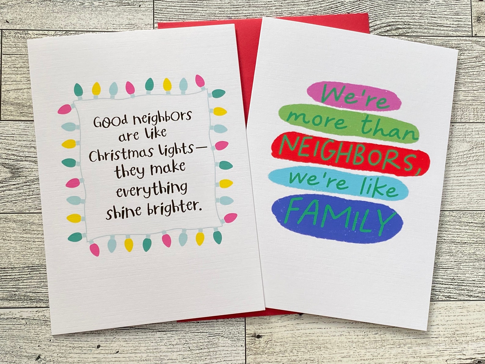 Neighbor Christmas Card Neighbor Friends Thankful for - Etsy