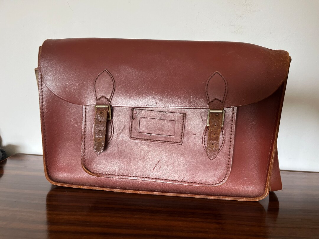 Vintage 70s Leather Briefcase, Leather Briefcase, Teacher Briefcase ...