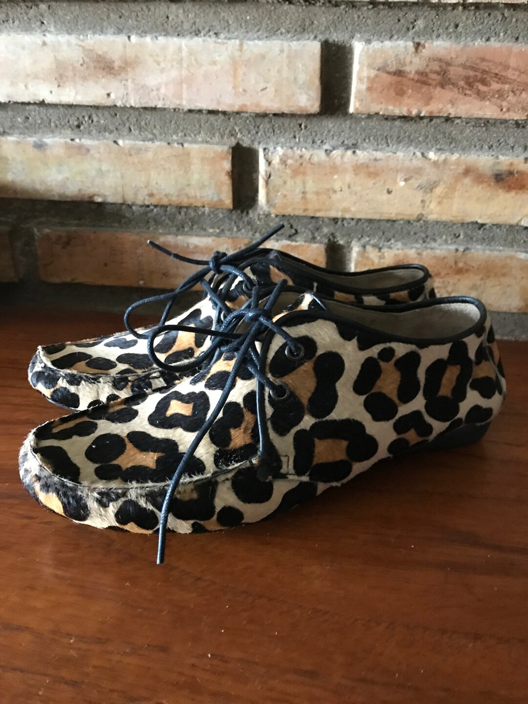 Leopard Print Shoes /ITALY VANELLI Moccasins With Pony Skin Flat ...