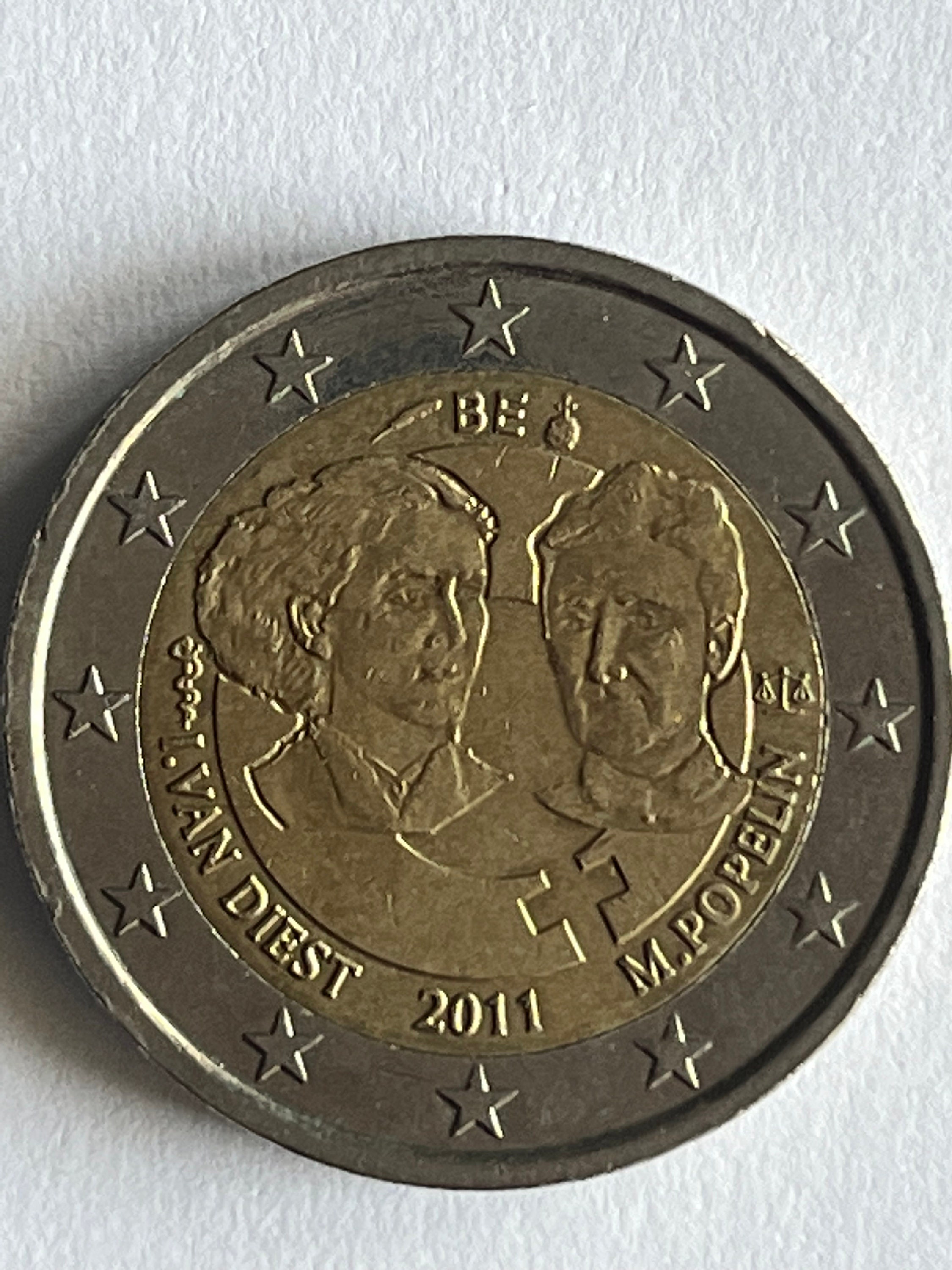 2 Euro Coin BELGIË 2011-I.Van Diest M.Popelin / Collectible European ...
