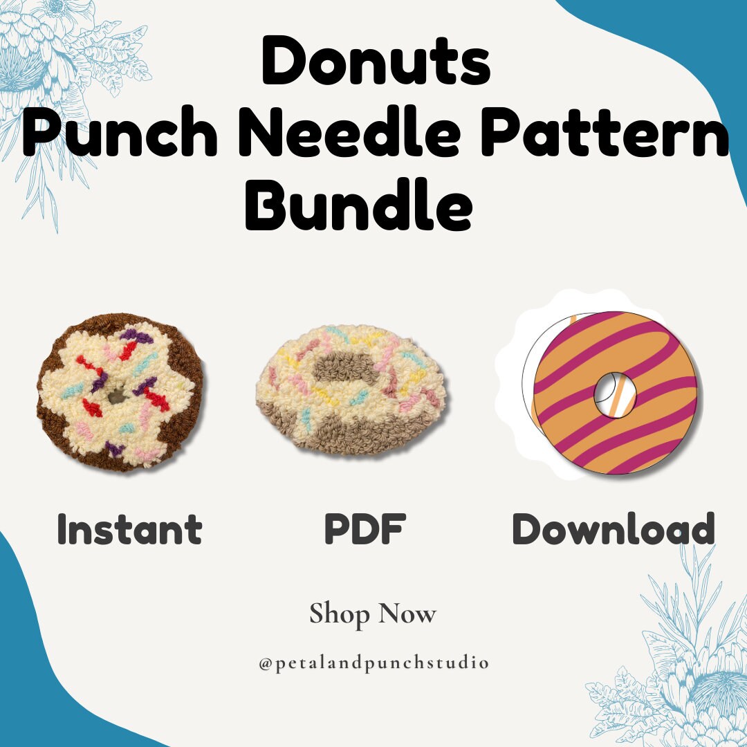 Punch Needle Patterns Punch Needle Coaster Donut Mug Rug Donut ...