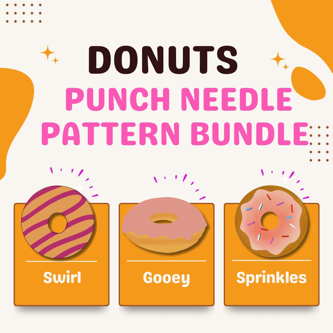 Punch Needle Patterns Punch Needle Coaster Donut Mug Rug Donut Embroidery Pattern - Etsy