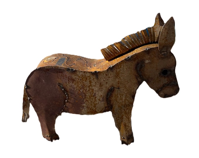 Metal Donkey, Metal Garden Sculpture, Donkey, Garden Decor, Donkey ...