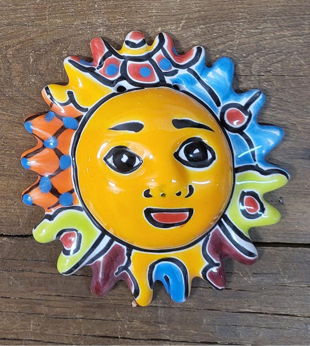 Hand Painted Talavera Mini Sun - Etsy