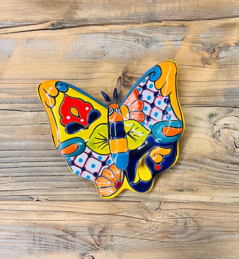 Mexican Talavera Butterfly: Colorful Pottery Wall Decor - Etsy