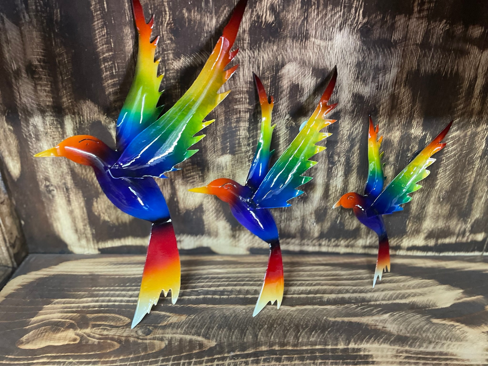 Hummingbird Wall Decor Outdoor Decor Bird Colorful Garden | Etsy