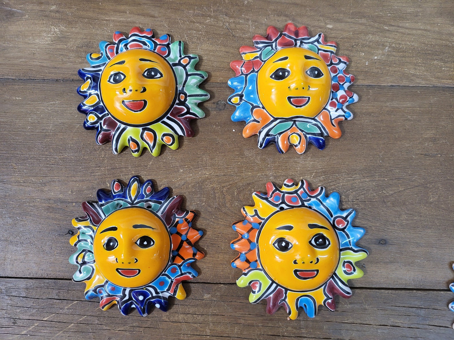 Hand Painted Talavera Mini Sun - Etsy