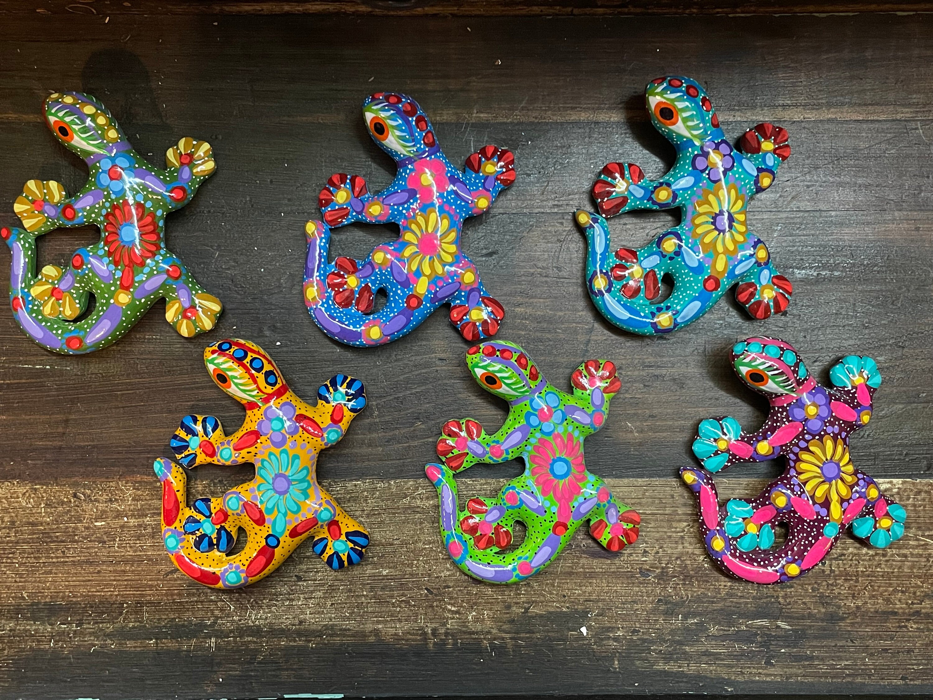 Hand Painted Lizard Mexican Pottery Ceramic Small Multi | Etsy