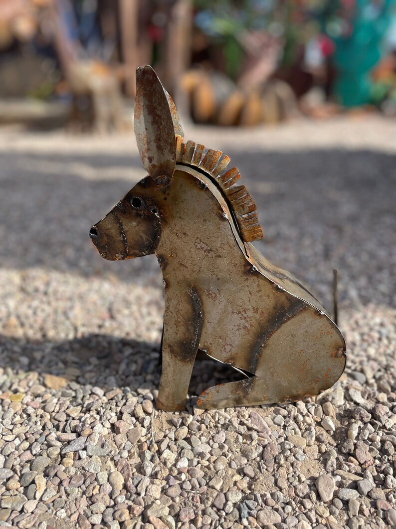 Metal Donkey Metal Garden Sculpture Donkey Garden Decor - Etsy