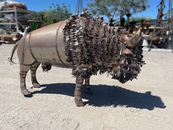 Metal Buffalo Art Mexican Art Metal Statue American Bison - Etsy