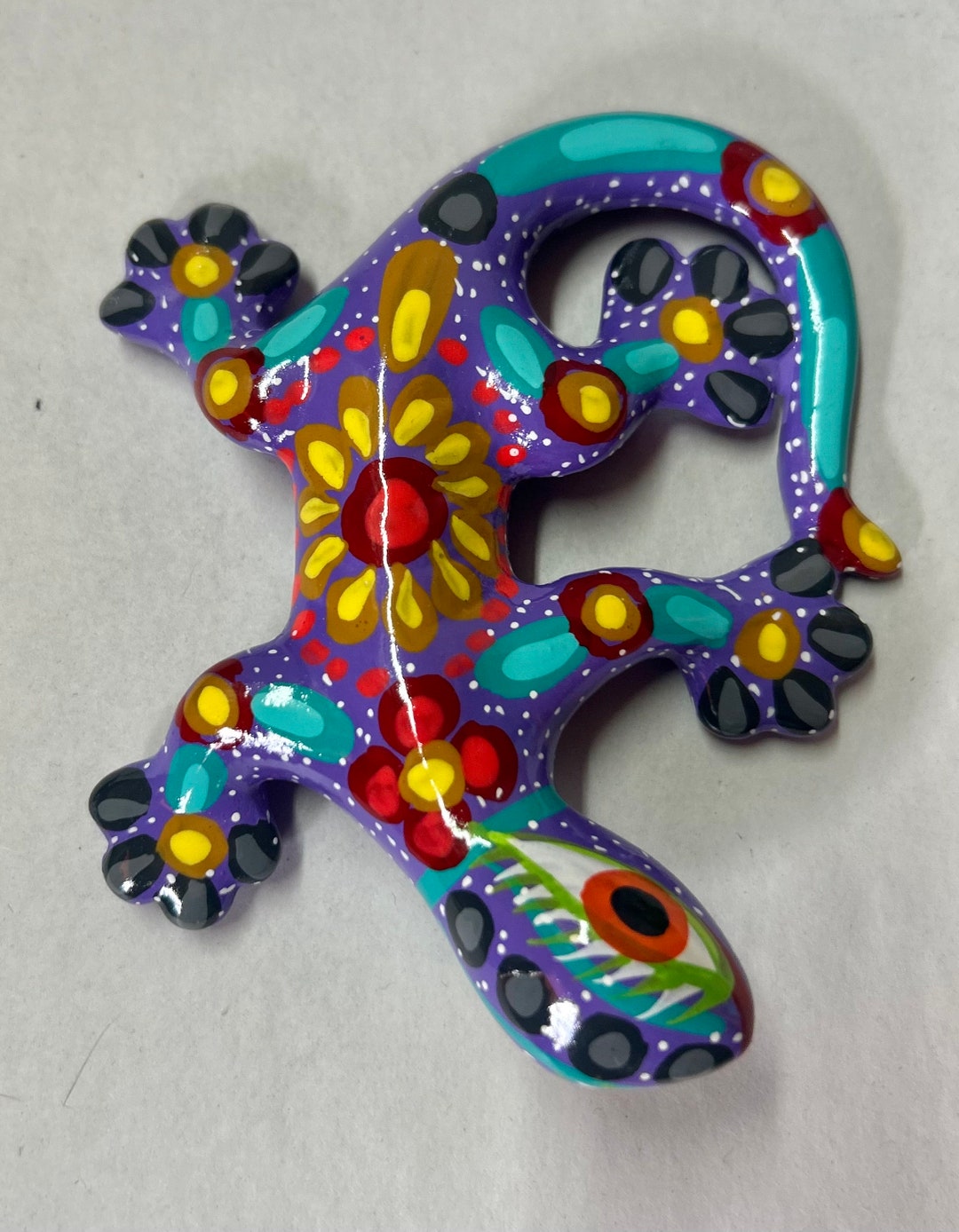 Hand Painted Gloss Lizard - Etsy