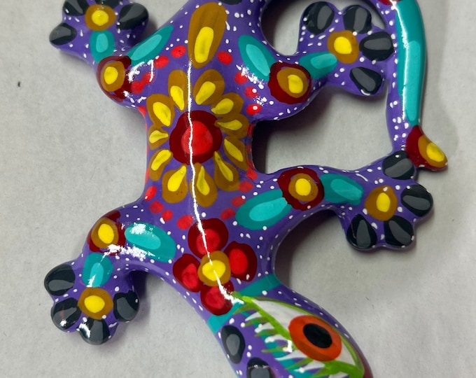Mini Clay Salamander / Gecko / Lizard. Hand Painted Mexican Folk Art ...