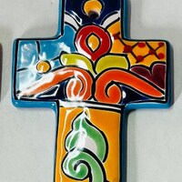Talavera Ceramic Cross: Authentic Mexican Plumeado Wall Decor - Etsy
