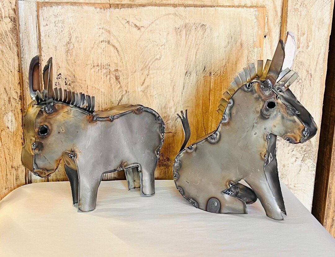 Mini Donkey Metal Statue - Etsy