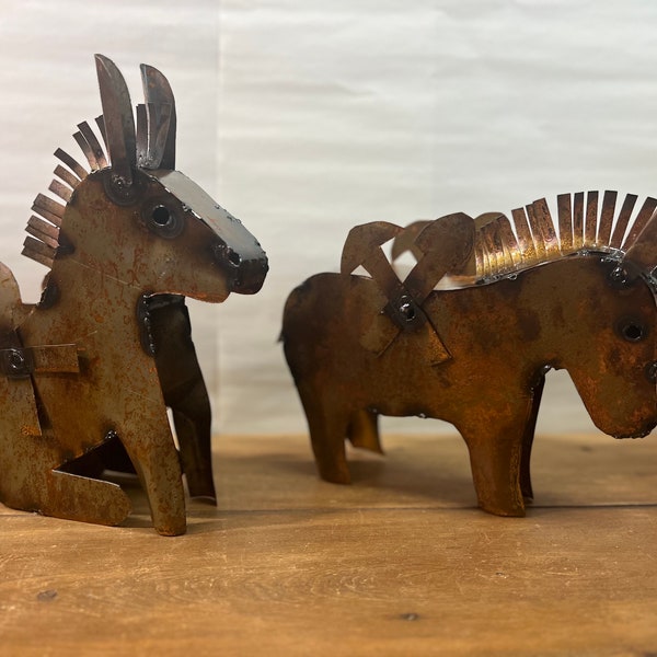 Metal Garden Art Donkey - Etsy UK