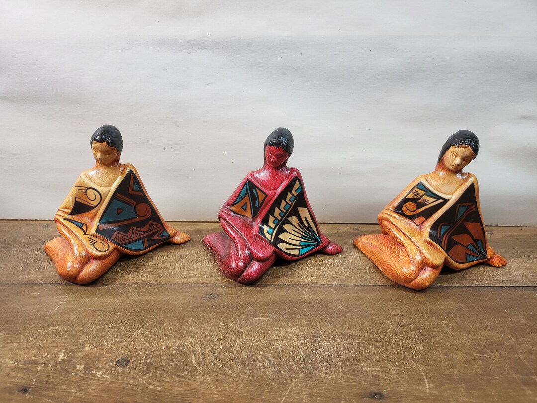 Sitting Native Woman Figurine - Etsy