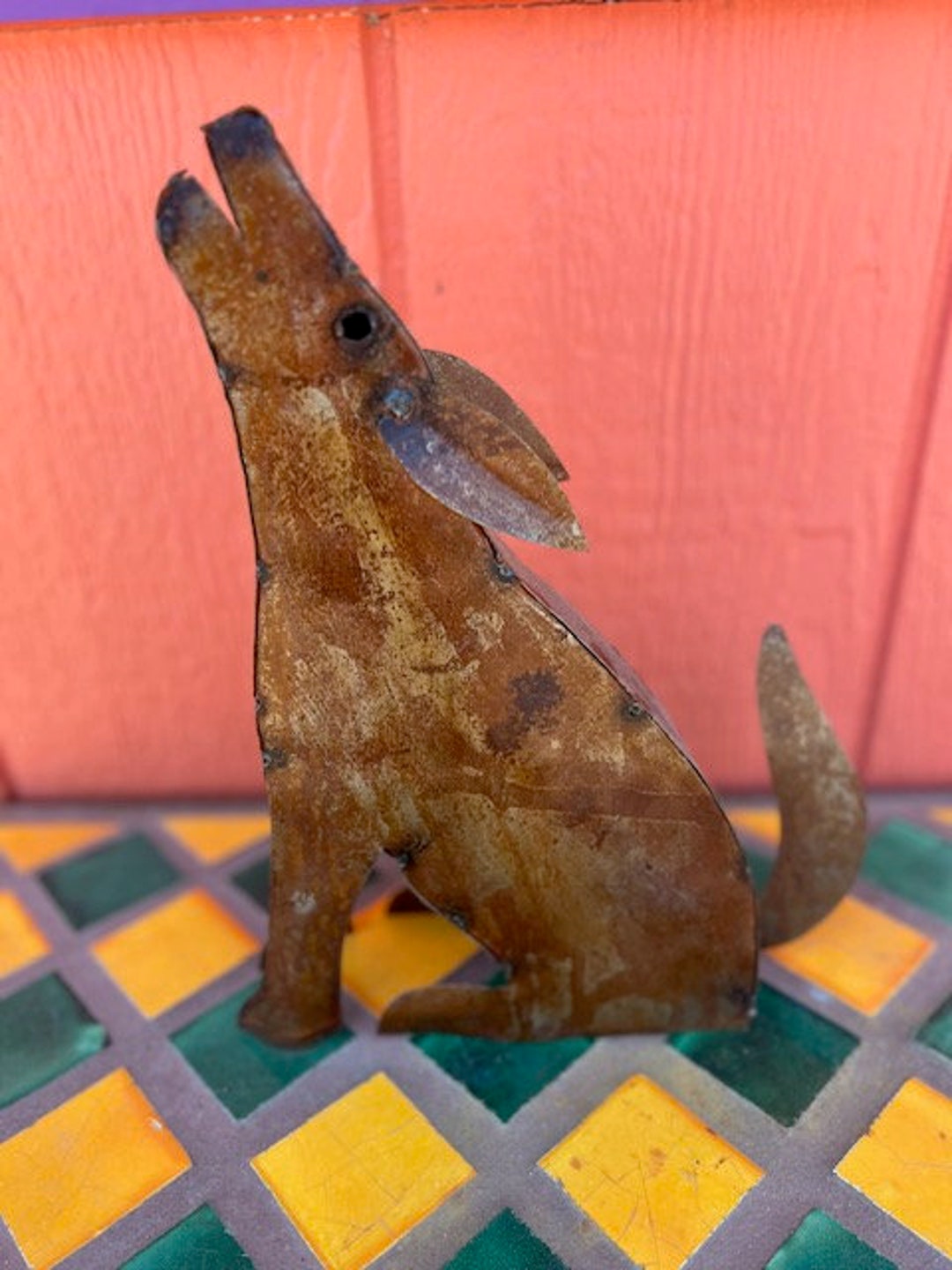 Metal Coyote Metal Garden Sculpture Coyote Garden Decor - Etsy