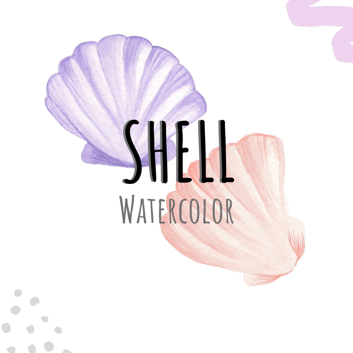 Watercolor Seashell Digital, Ocean Shell, Instant Download, PNG ...