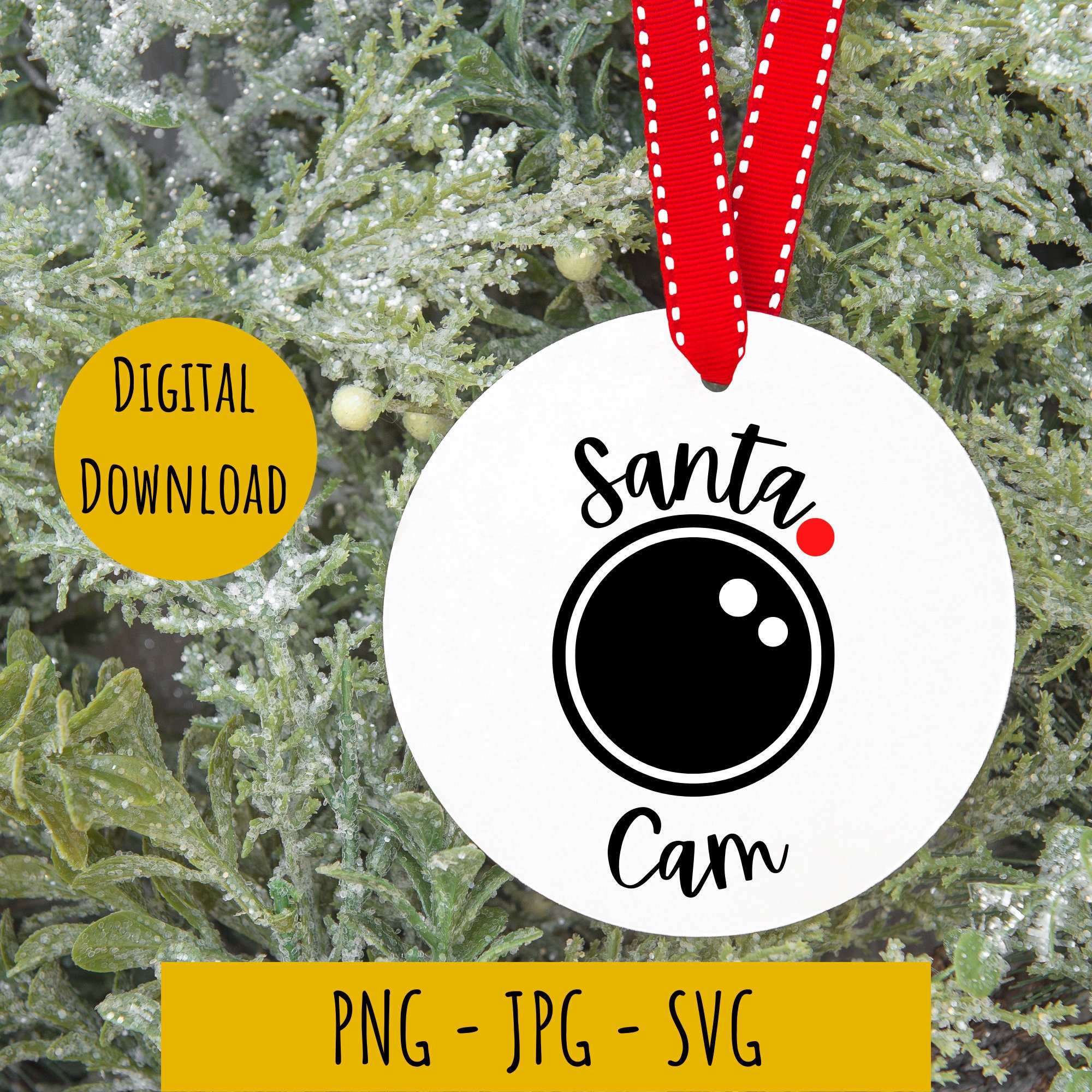 Santa Cam SVG PNG JPG, Santa Cam Ornament, Santa Camera, Santa ...