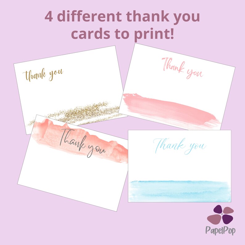 Instant Download Printable PDF Thank You Card, Easy Printable PDF Thank ...
