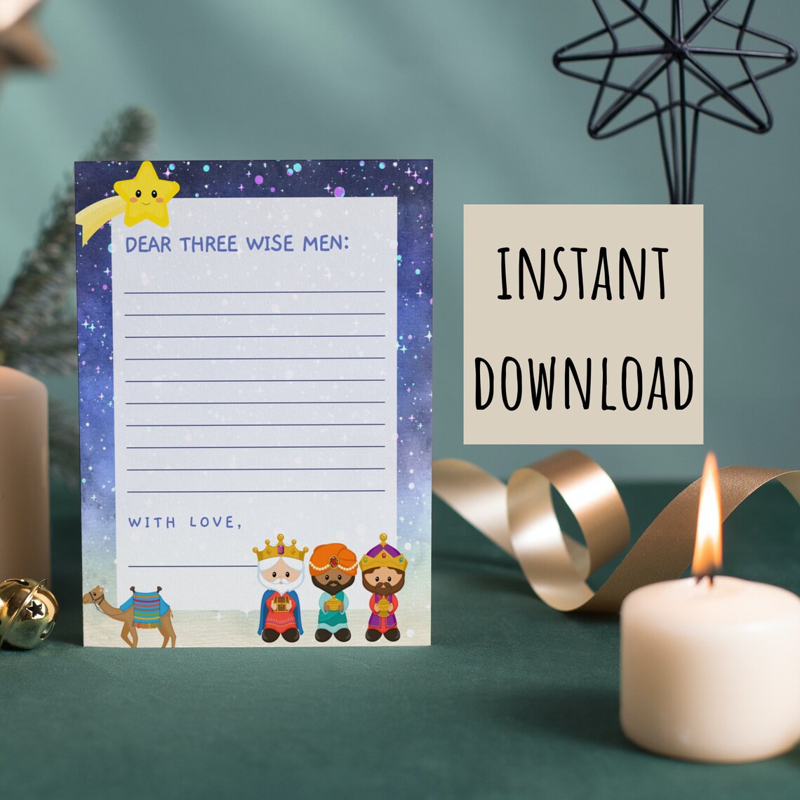 Printable Three Wise Men Letter Letter to Wise Men Wise Men - Etsy