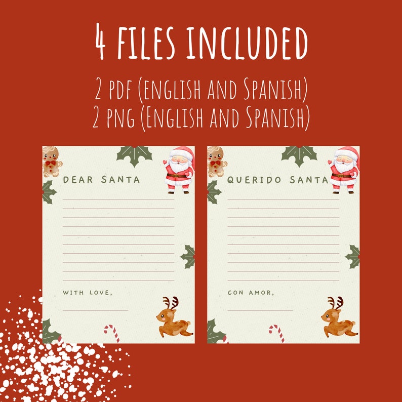 Printable Dear Santa Letter, Letter to Santa, Christmas Wish List ...