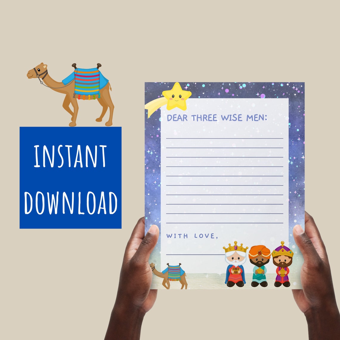Printable Three Wise Men Letter Letter to Wise Men Wise Men - Etsy