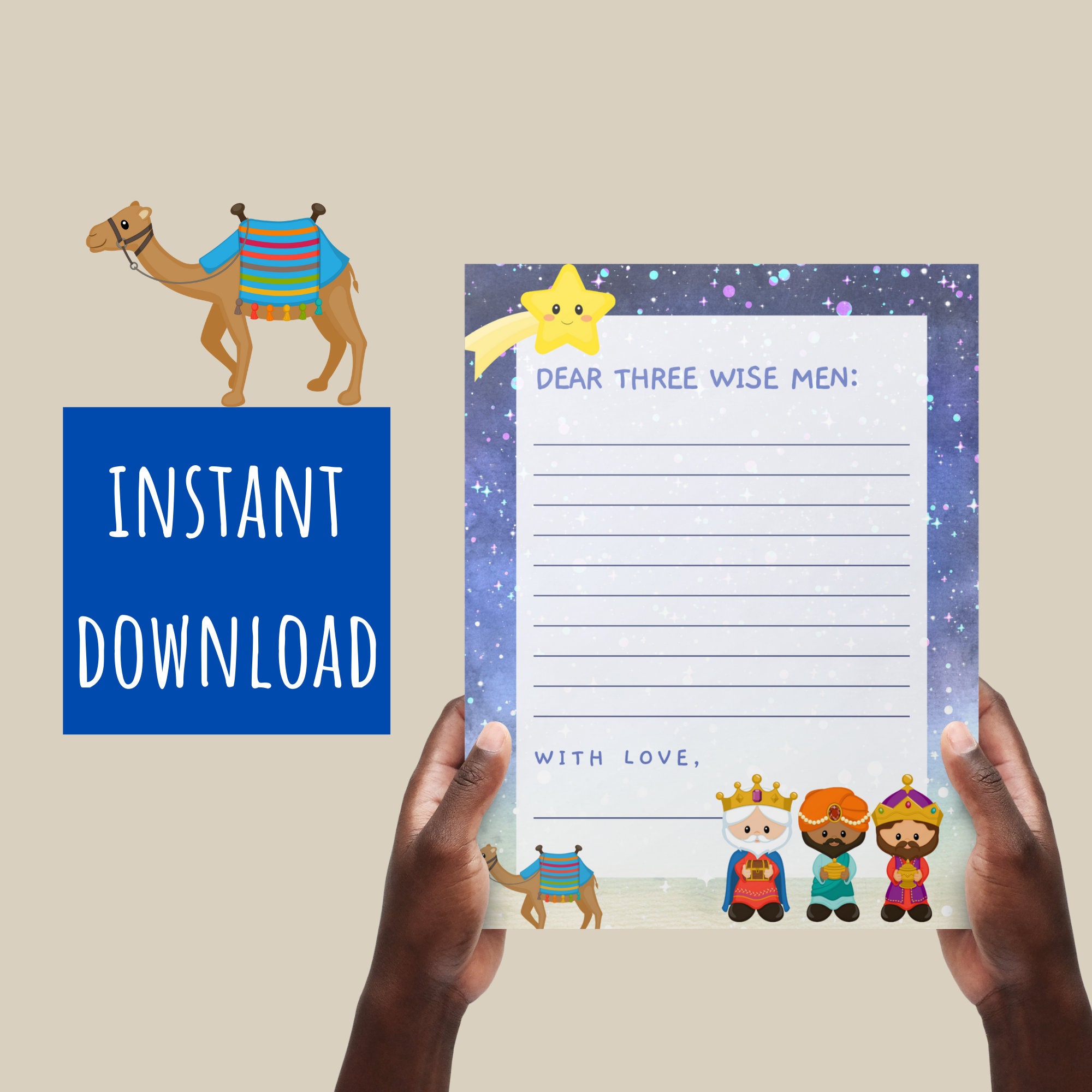Printable Three Wise Men Letter Letter to Wise Men Wise Men - Etsy
