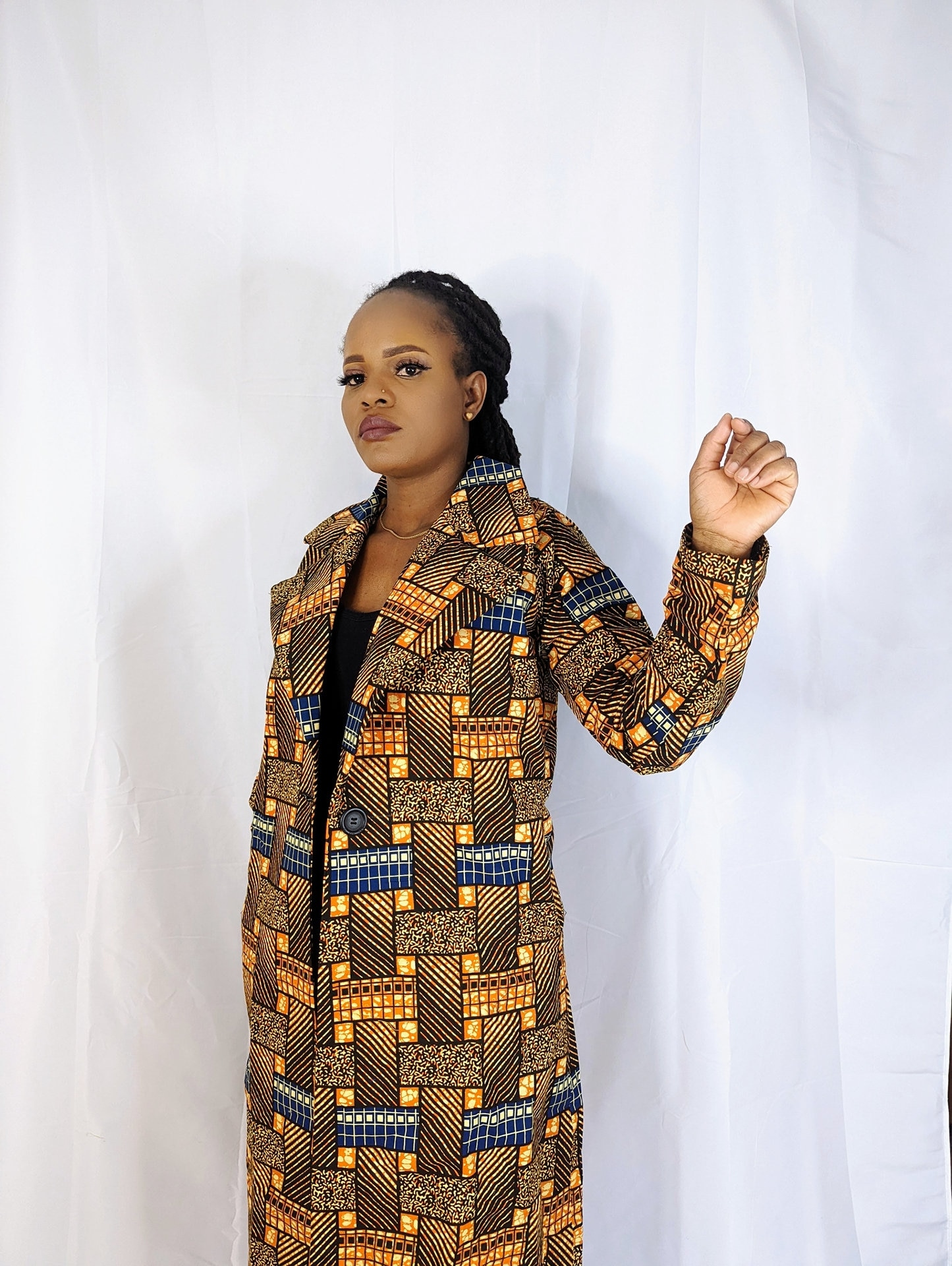 African Print Trench Coat, Women's Ankara Jacket, Longline Kimono - Etsy