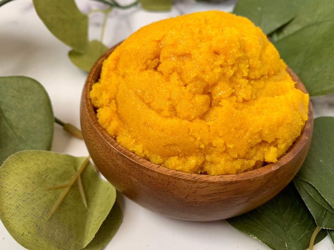Turmeric & Manuka Honey Body Scrub, Emulsified Sugar Scrub, Creamy Body ...