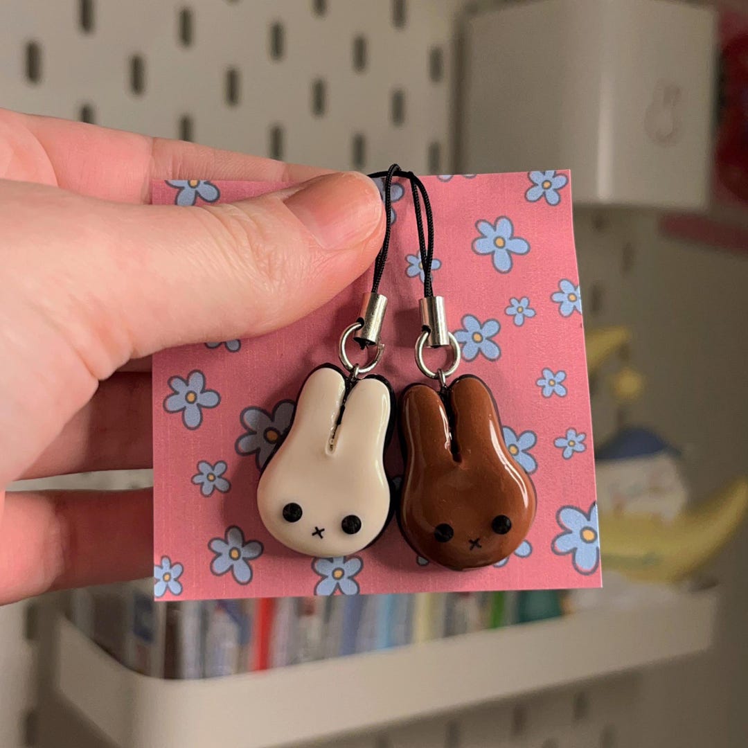 Matching Duo Keychain Copy of Miffy and Melanie Rabbits in Polymer Clay - Etsy