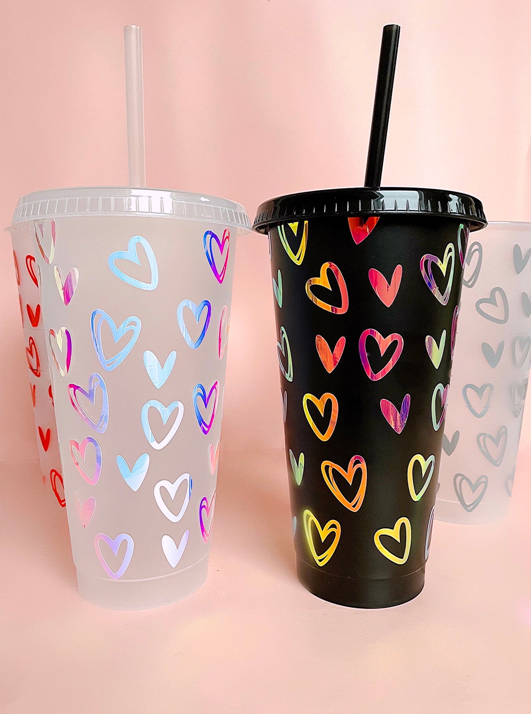 Personalised Cold Cup Like Starbucks Cup UK Heart Reusable Tumbler ...