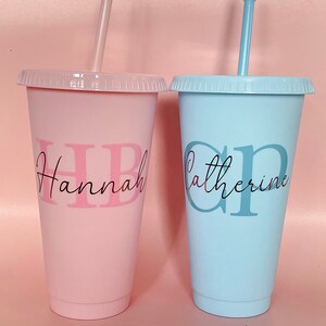 Personalised Cold Cup UK Like Starbucks Initial Reusable Tumbler Black ...