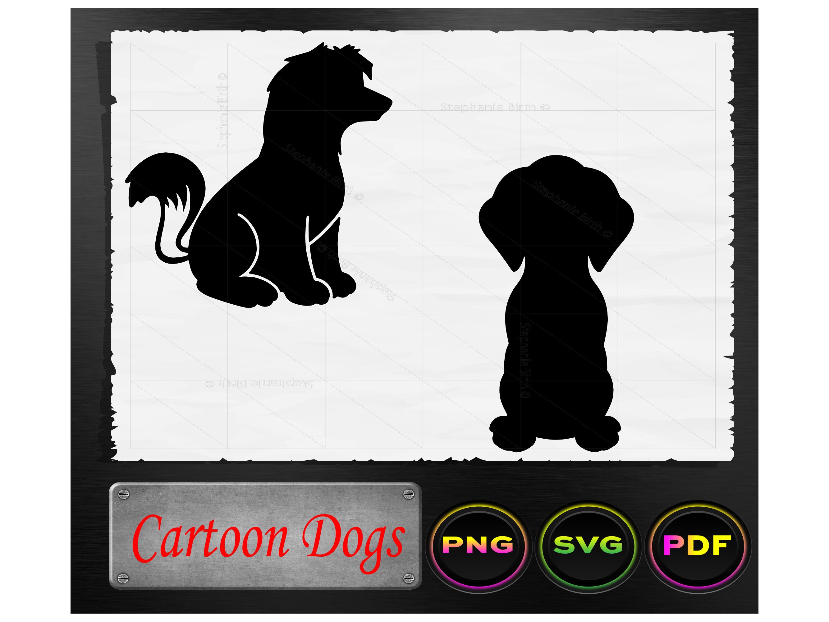 Cartoon Dog Svgs Pngs Pdfs Bundle of 8 - Etsy