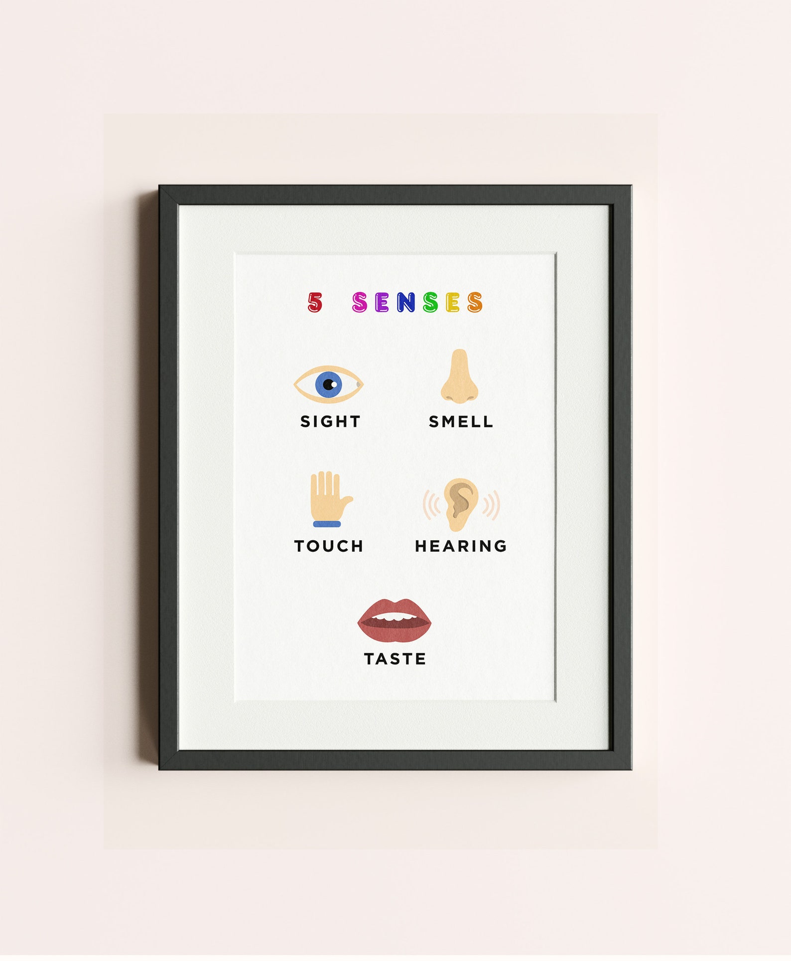 Five Senses Poster The Five Senses Kids Wall Art Room | Etsy