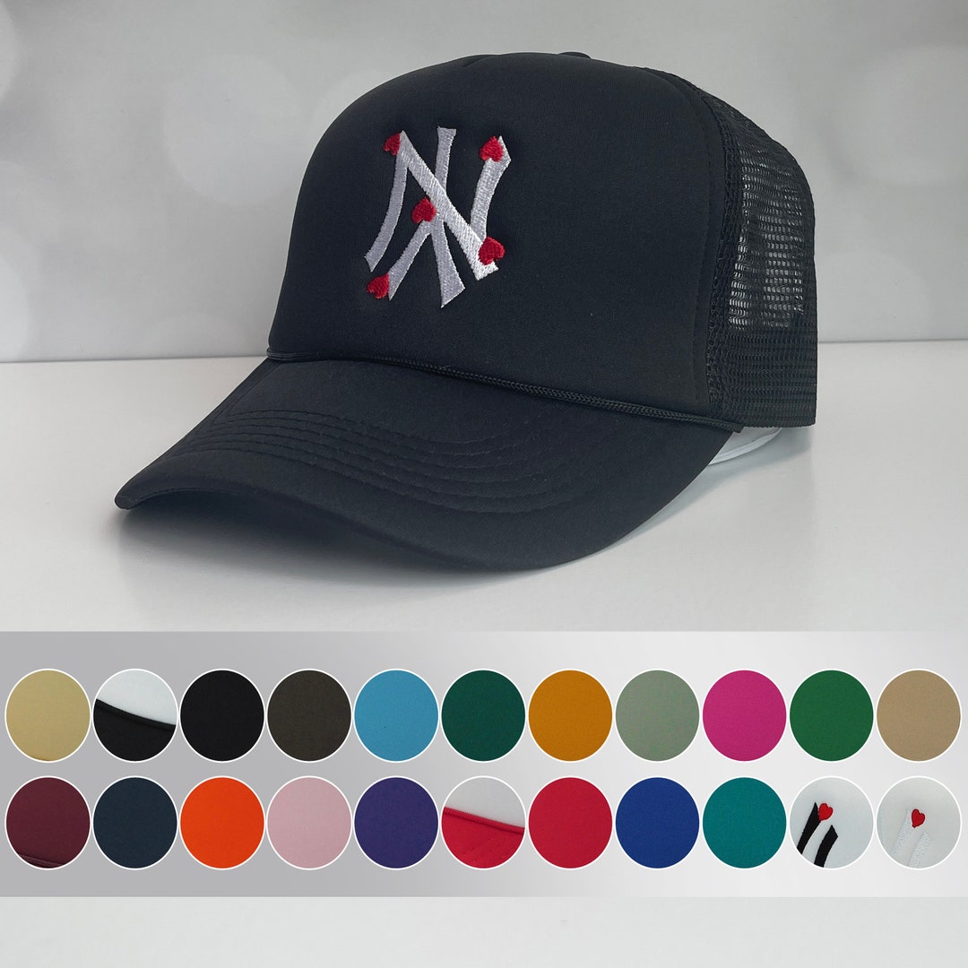 NY New York Trucker Hat, Baseball Cap Embroidered With Upside Down NY ...