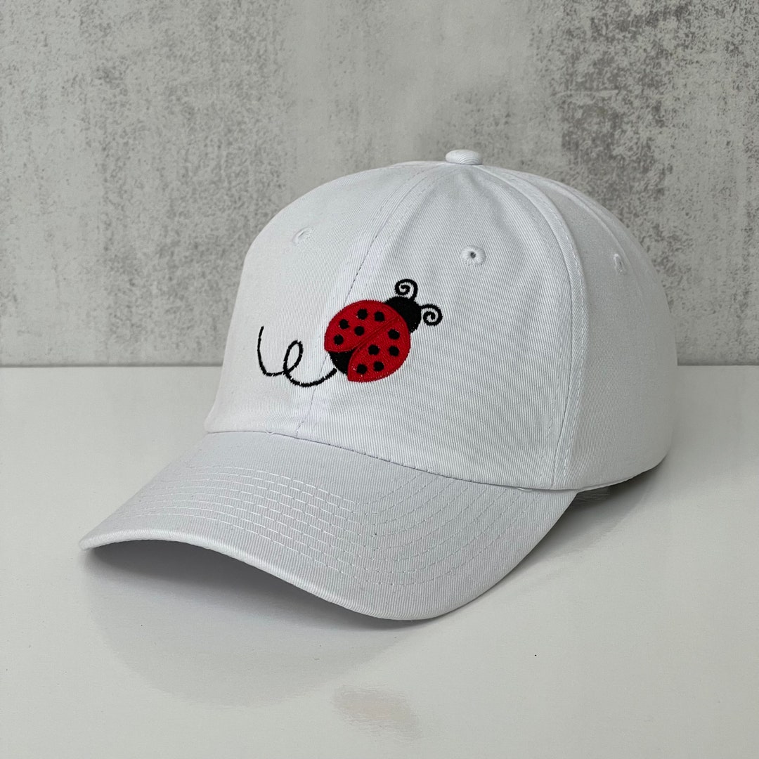 Ladybug Baseball Hat, Embroidered Dad Cap • Unstructured Low Crown Six ...