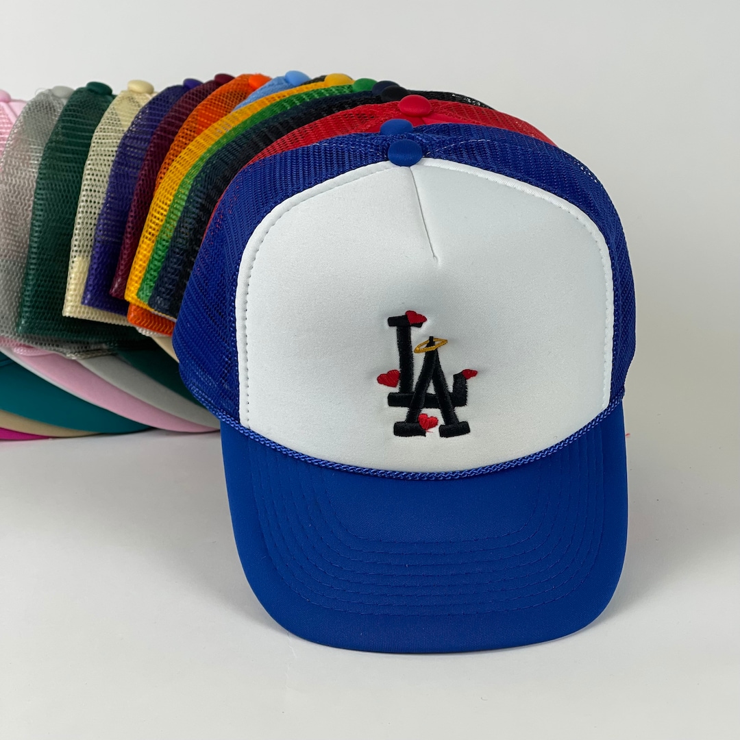 LA Los Angeles Trucker Cap, Two-tone Hats, Baseball Hat With Hearts and ...