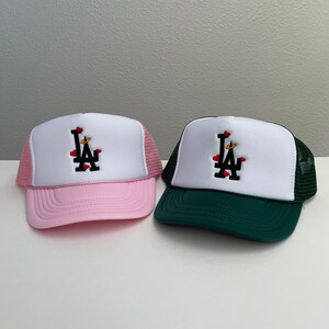 LA Los Angeles Trucker Cap, Two-tone Hats, Baseball Hat With Hearts and ...