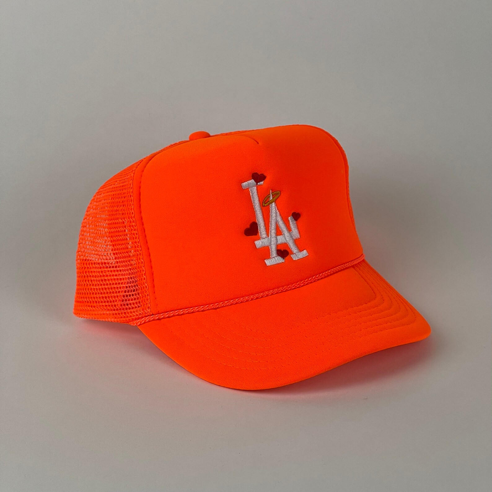 LA Los Angeles NEON Trucker Cap Baseball Hat With Hearts and Halo - Etsy
