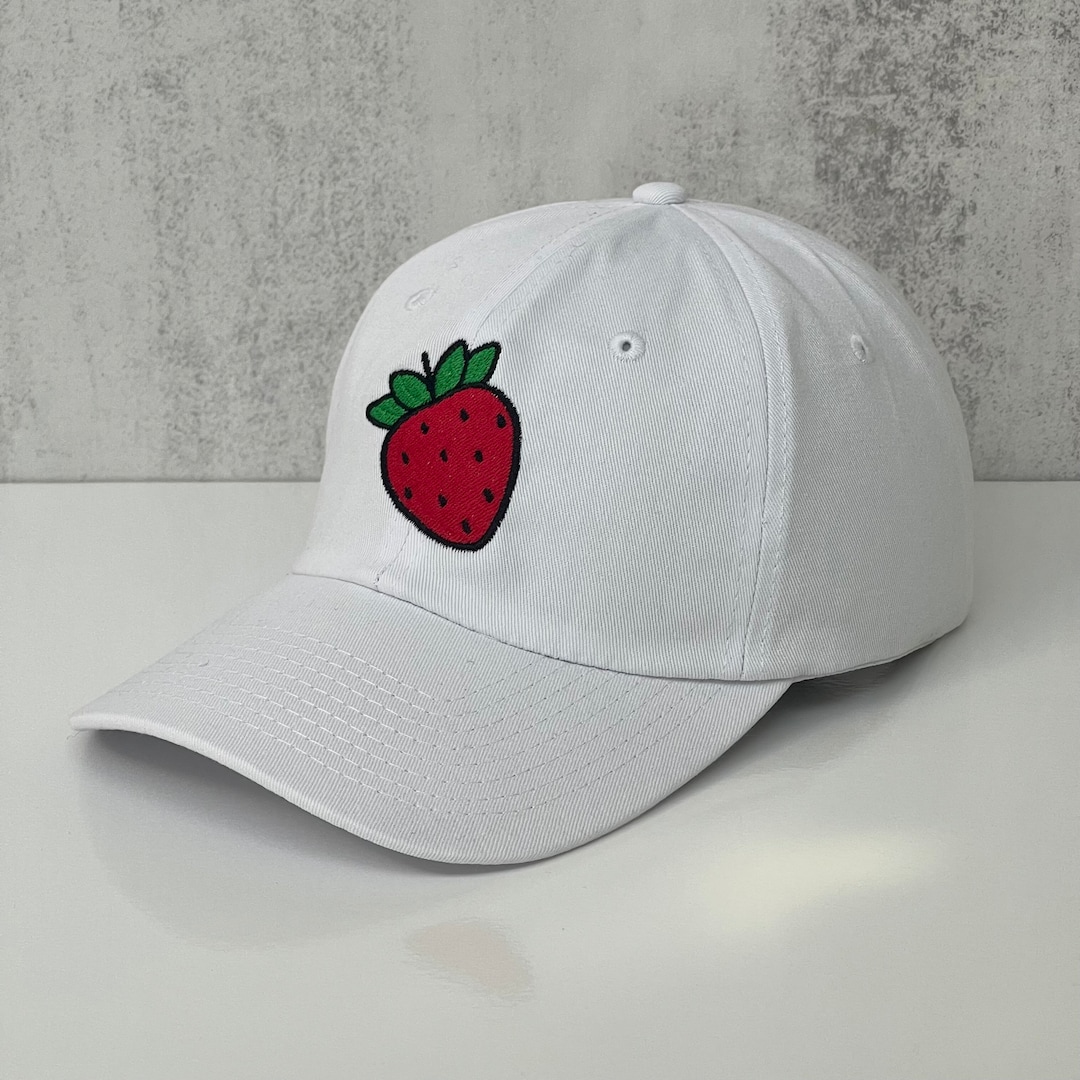 Strawberry Baseball Hat, Embroidered Dad Cap • Unstructured Low Crown ...