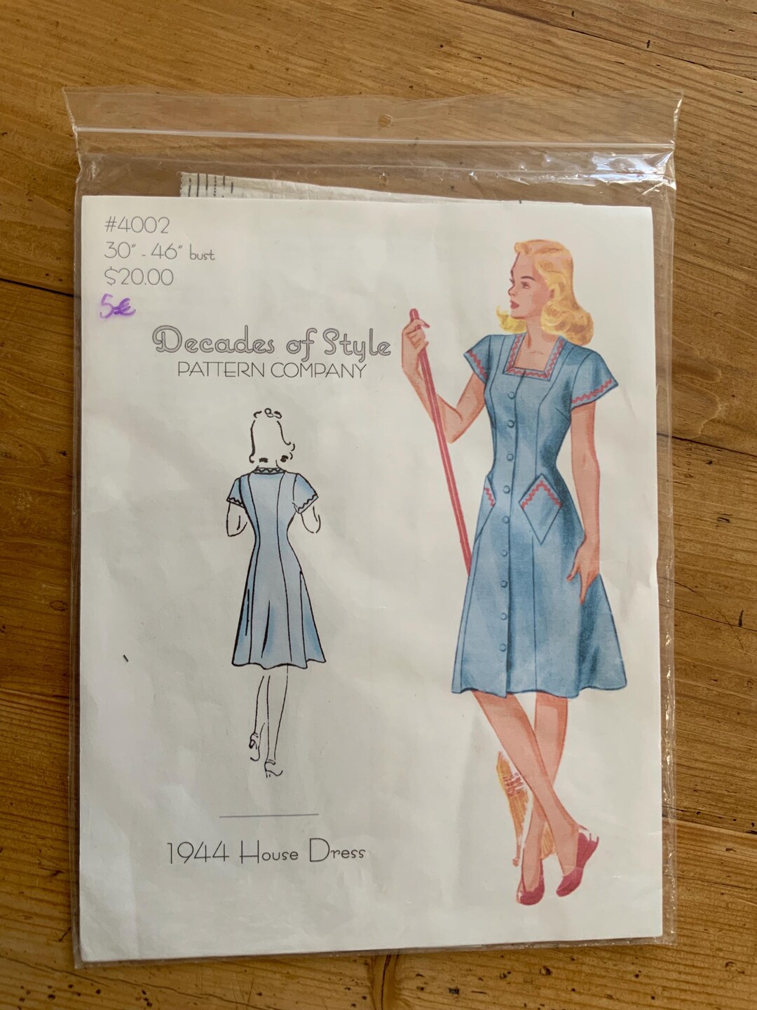 Decades of Style 4002 1944 House Dress Pattern Size 30-46 Inch Bust - Etsy