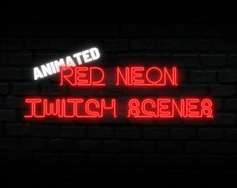 Red Neon Twitch Scenes Art & Collectibles Digital Drawing ...
