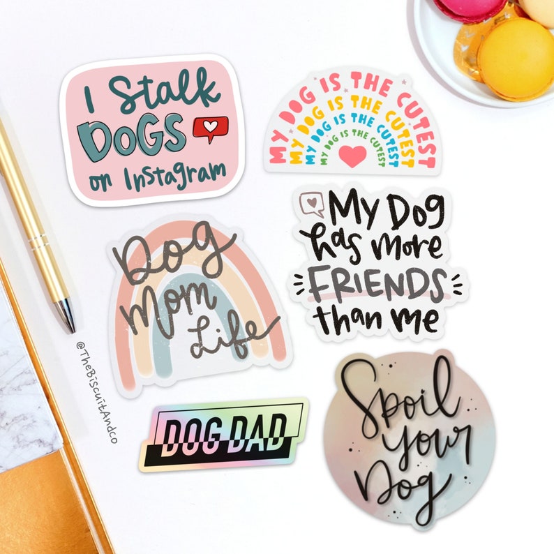 Dog Lover Stickers - Build Your Own Bundle, Cute Dog Mom Vinyl Sticker ...